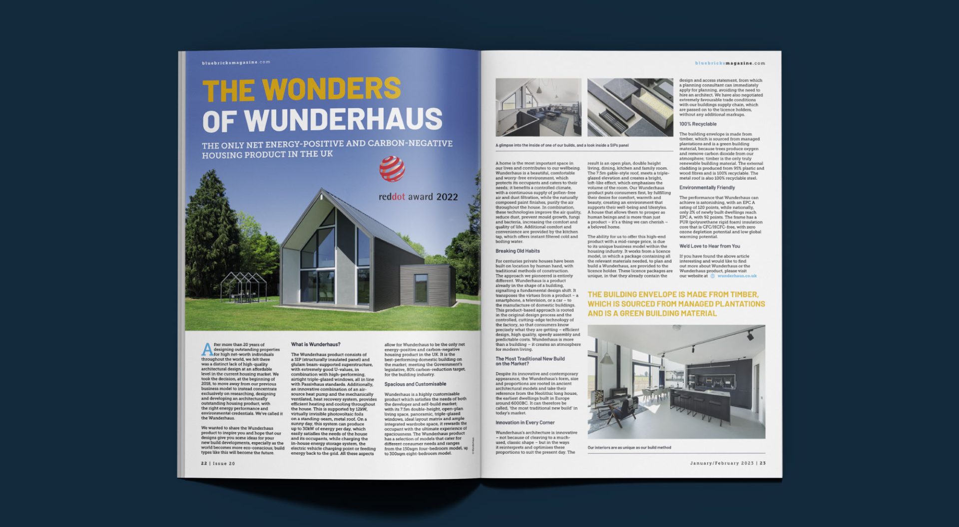 Magazine and print design services for Blue Bricks Magazine