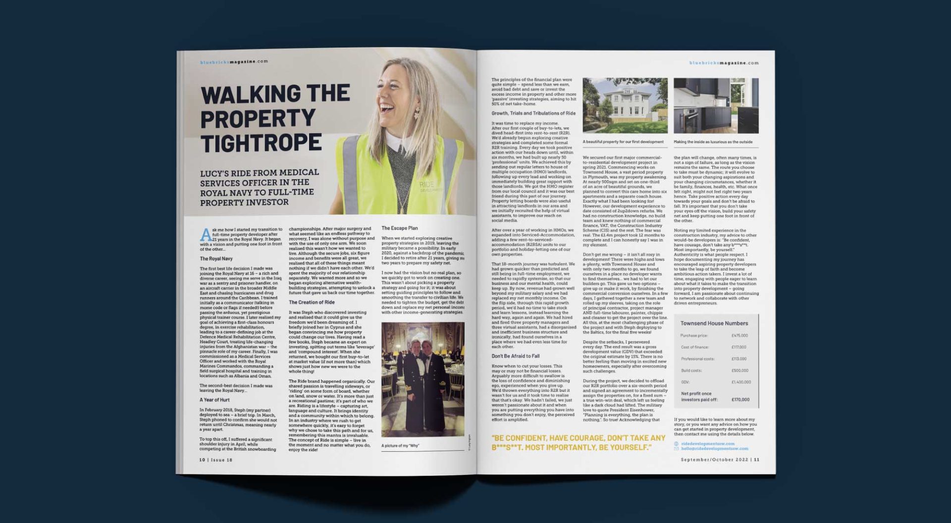 Magazine and print design services for Blue Bricks Magazine